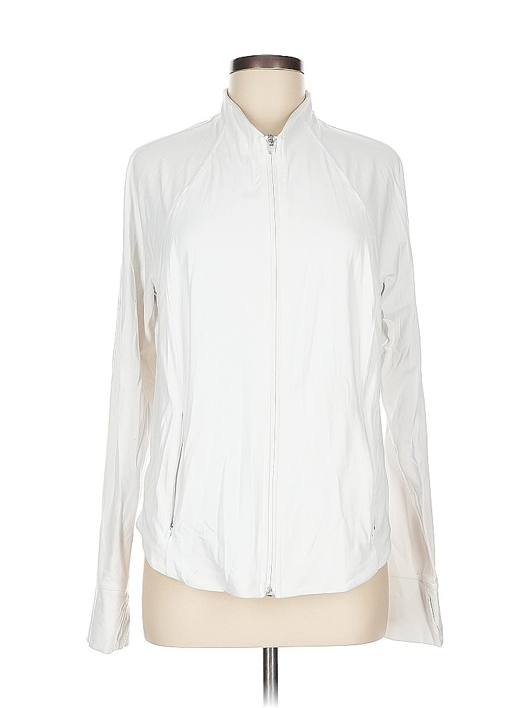 Athleta White Track Jacket Size L - 58% off | ThredUp