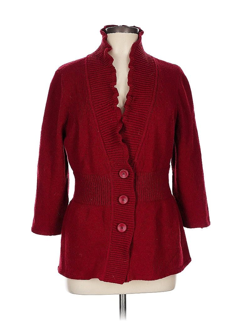 Classiques Entier Red Wool Cardigan Size L - 57% off | ThredUp