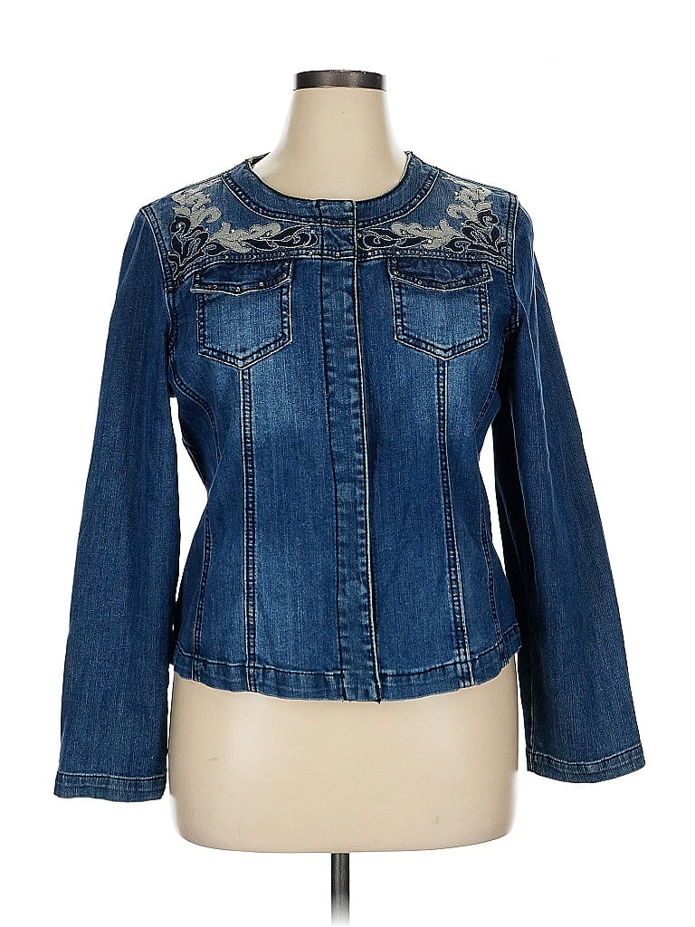 Reba Blue Denim Jacket Size XL - 73% off | ThredUp