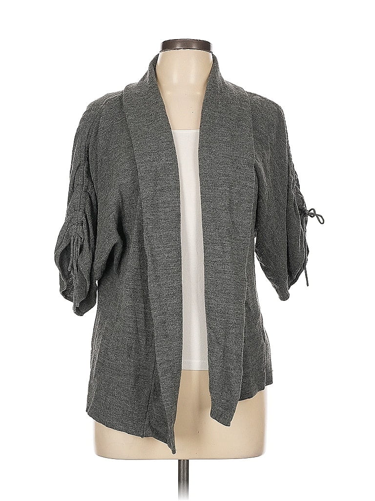 AB Studio 100% Acrylic Gray Cardigan Size L - 37% off | ThredUp