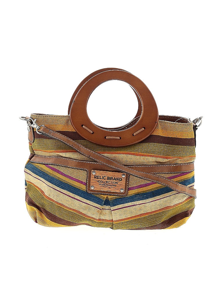 Relic Brand Collection Stripes Tan Burgundy Satchel One Size - 61% off ...