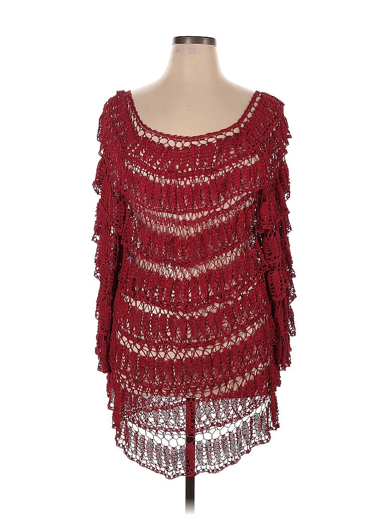 Colleen Lopez 100% Rayon Burgundy 3/4 Sleeve Blouse Size XL - 75% off ...