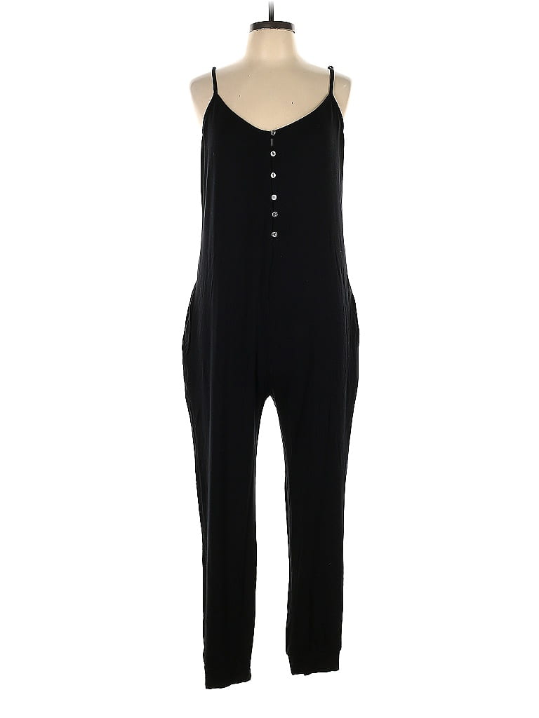 colsie Solid Black Jumpsuit Size L - 24% off | ThredUp