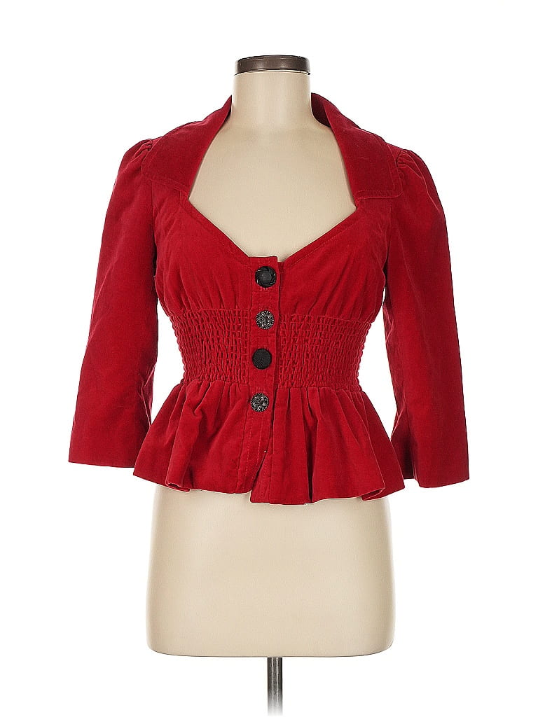 Elevenses Red Jacket Size 6 - 77% off | ThredUp