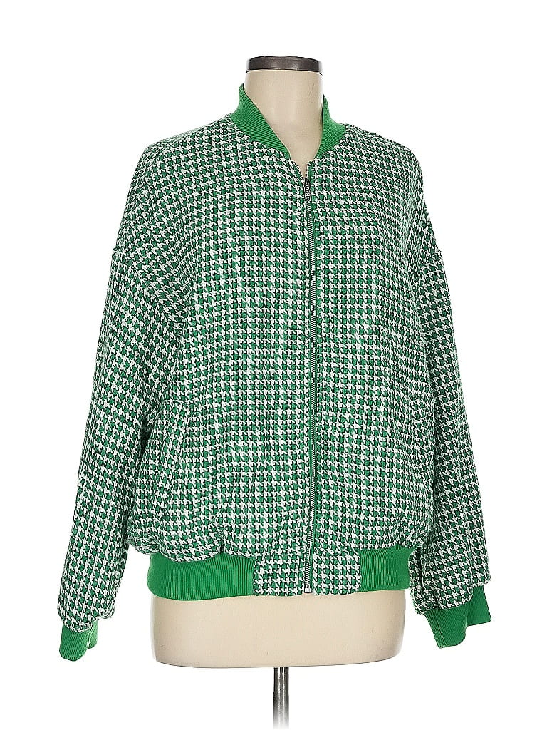 Shein Checkered-gingham Green Ivory Jacket Size 6 - 52% off | ThredUp