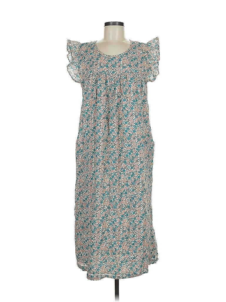 The Coast Brand 100% Cotton Paisley Teal Casual Dress One Size - 78% ...