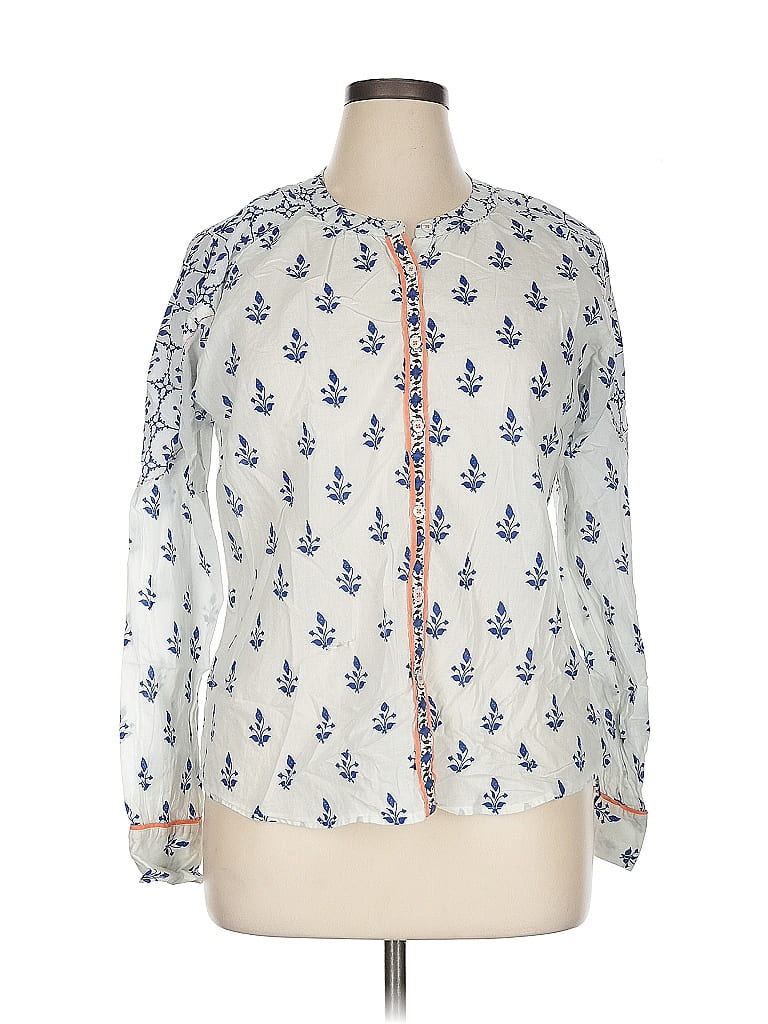 Sundance 100% Cotton Blue Long Sleeve Blouse Size XL - 77% off | ThredUp