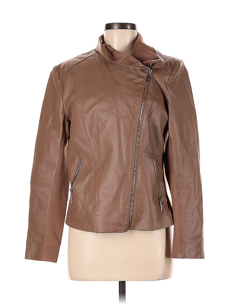 IMAN 100% Leather Brown Leather Jacket Size M - 69% off | ThredUp