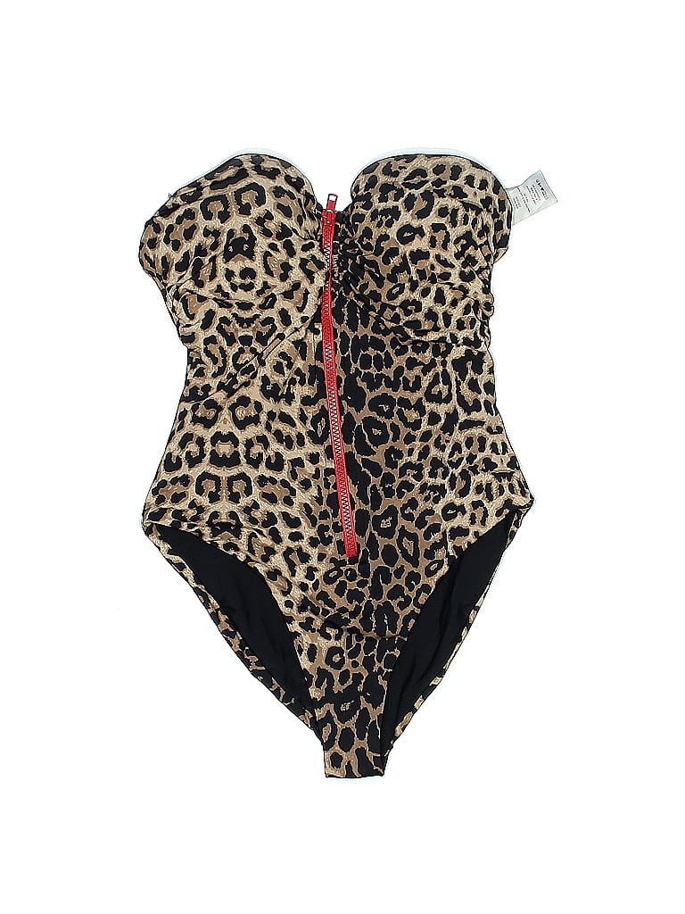 Veronica Beard Animal Print Gold Tan One Piece Swimsuit Size S - 77% ...