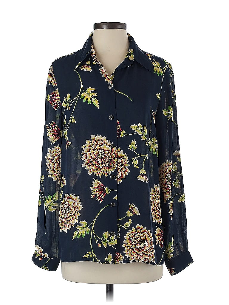 CAbi 100% Polyester Floral Blue Long Sleeve Blouse Size S - 70% off ...