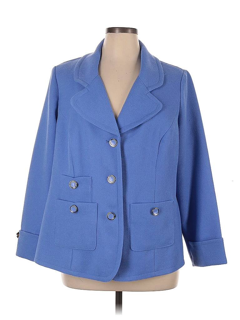 Joan Rivers 100% Polyester Blue Blazer Size 1X - 69% off | ThredUp