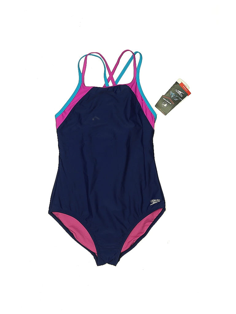 Speedo Color Block Blue One Piece Swimsuit Size 16 - 38% off | ThredUp