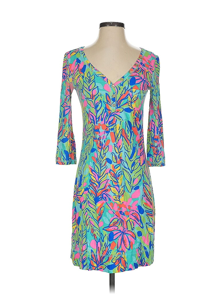 Lilly Pulitzer 100% Pima Cotton Tropical Teal Cocktail Dress Size XS - 65% off | ThredUp