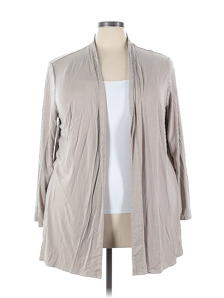J.Jill 100% Spandex Gray Tan Cardigan Size 3X (Plus) - 67% off | ThredUp