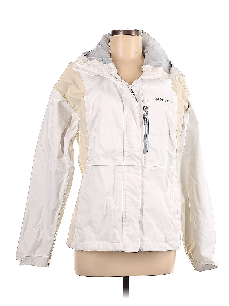 Columbia 100% Polyester White Snow Jacket Size M - 52% off | ThredUp