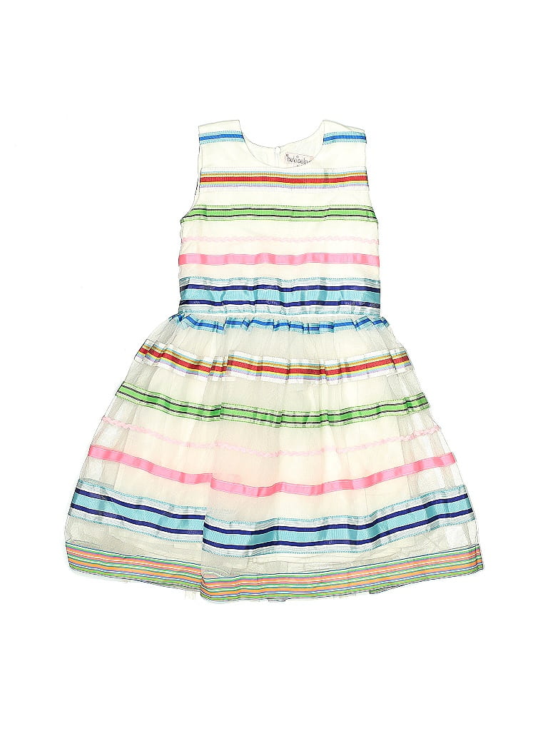 Halabaloo Stripes White Dress Size 8 (big kids) - 84% off | ThredUp