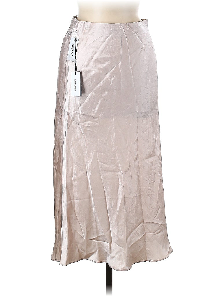 Babaton 100% Acetate Metallic Silver Formal Skirt Size 8 - 57% off ...