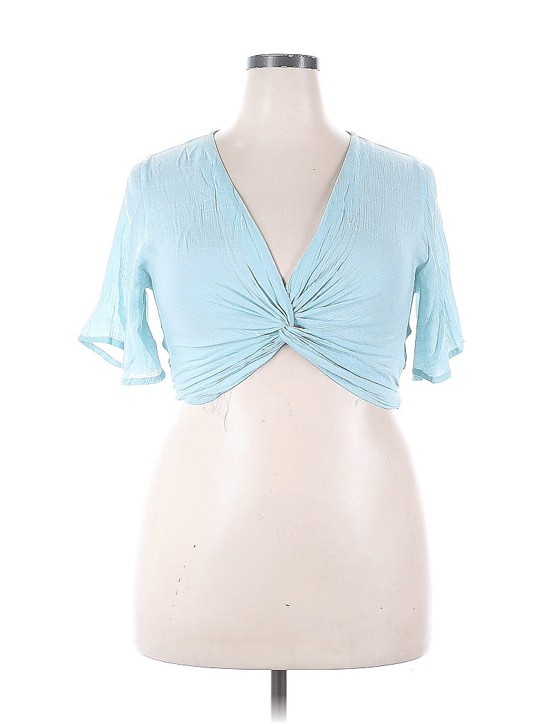 Glassons Blue Short Sleeve Top Size 14 - 52% off | ThredUp