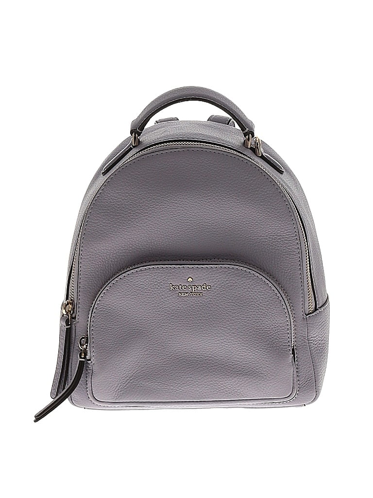 Kate Spade New York Gray Purple Leather Backpack One Size - 73% off ...
