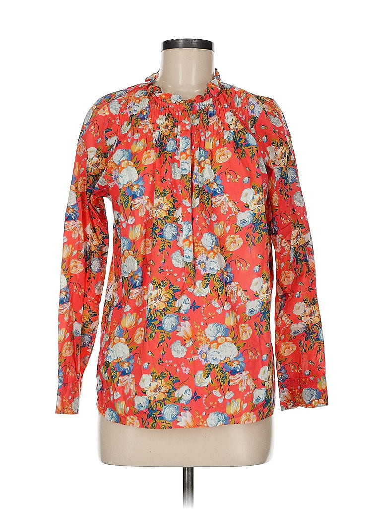 Liberty Art Fabrics for J.Crew 100% Cotton Floral Red Long Sleeve Blouse Size 6 - 66% off | ThredUp