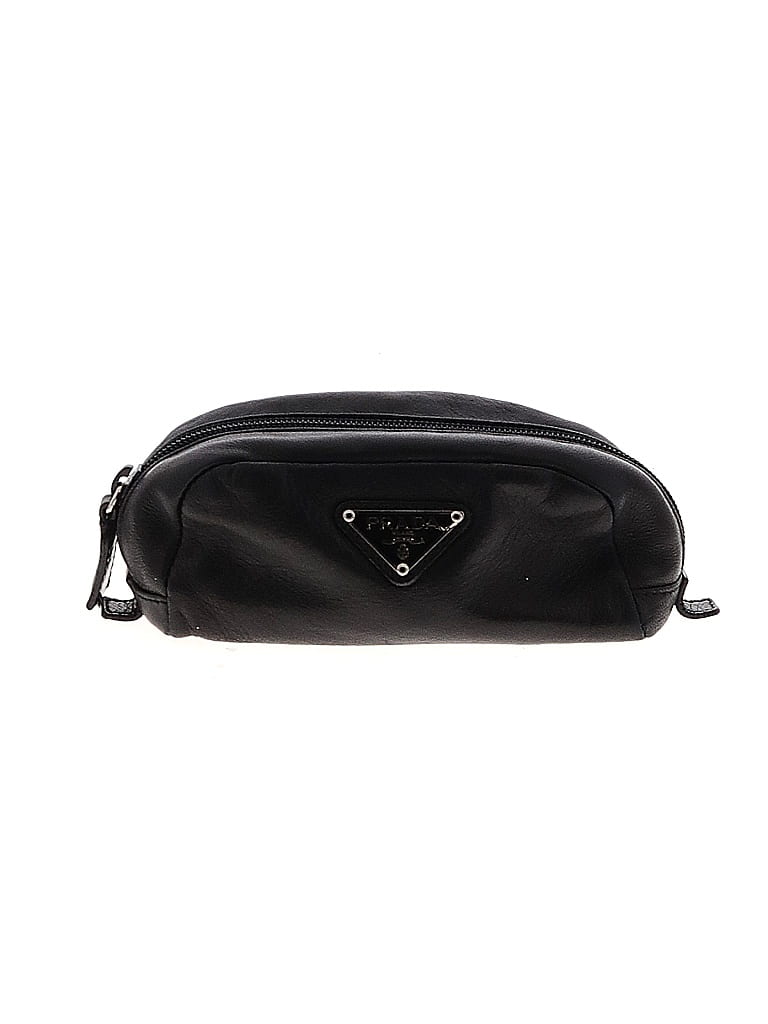 Prada 100% Leather Black Leather Makeup Bag One Size - 65% off | ThredUp
