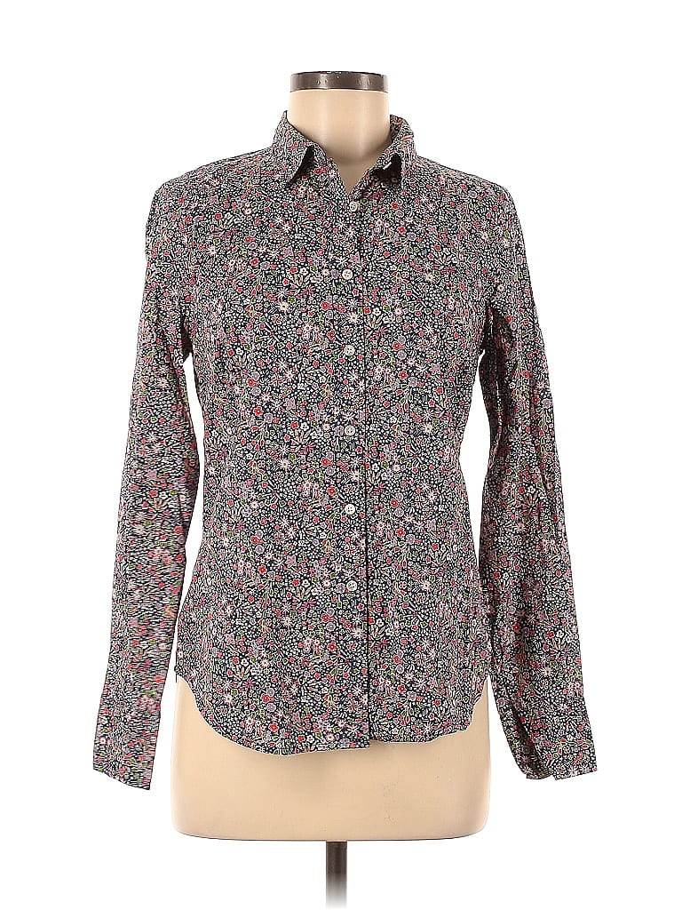 Liberty Art Fabrics for J.Crew 100% Cotton Floral Gray Long Sleeve Button-Down Shirt Size 6 - 70 ...