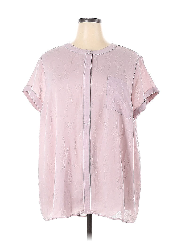 Simply Vera Vera Wang 100% Polyester Pink Short Sleeve Blouse Size 3X ...