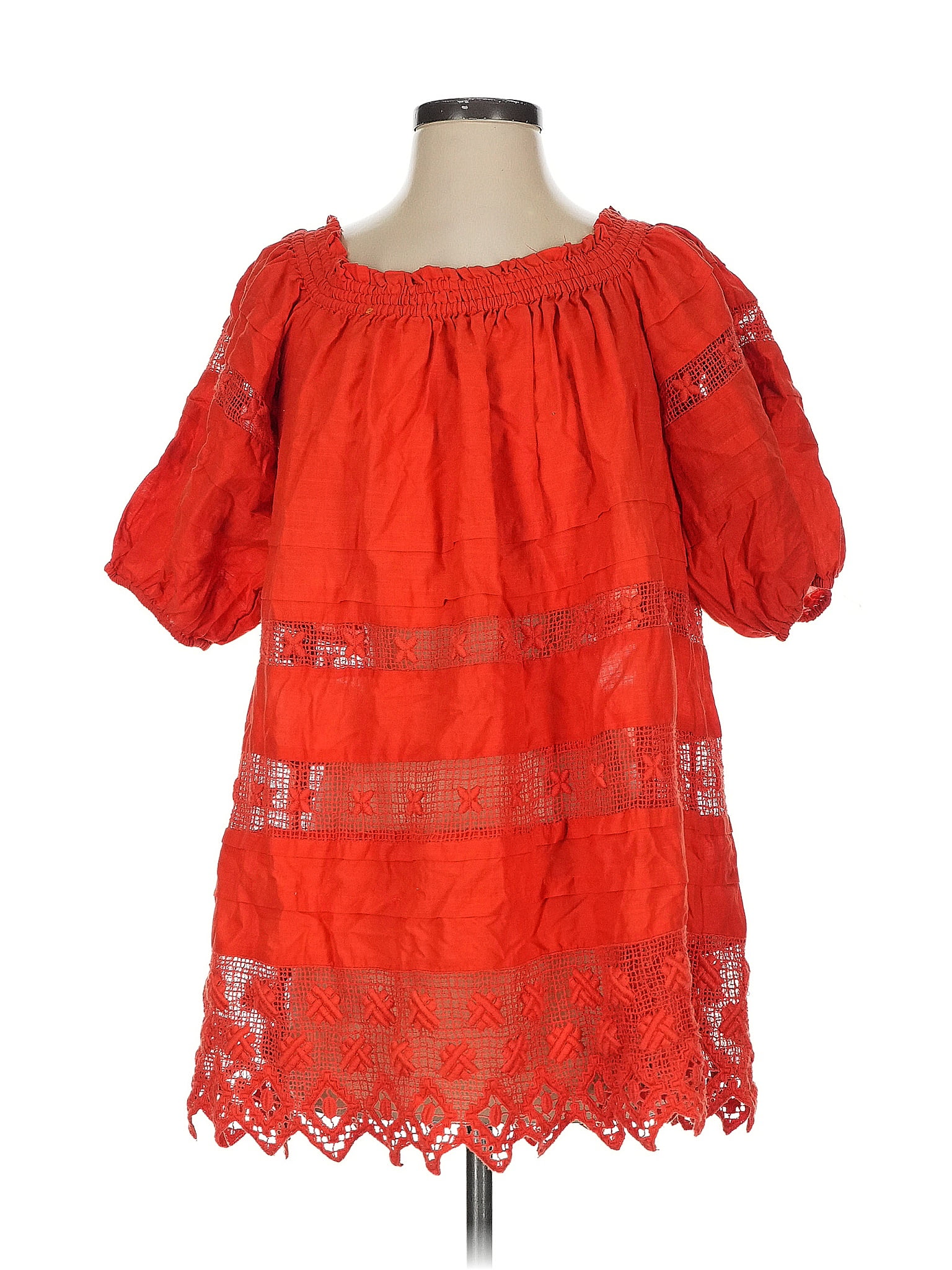 Free People Solid Floral Red 3/4 Sleeve Blouse Size XS - 34% off | ThredUp