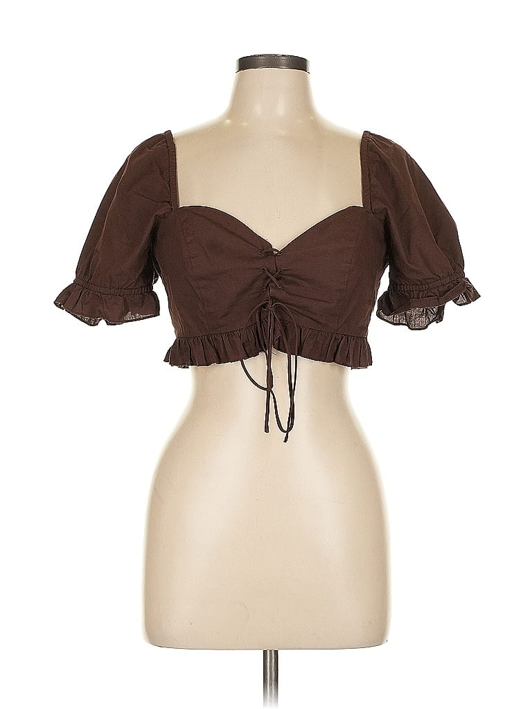 Callipygian Brown Short Sleeve Top Size 10 - 80% off | ThredUp