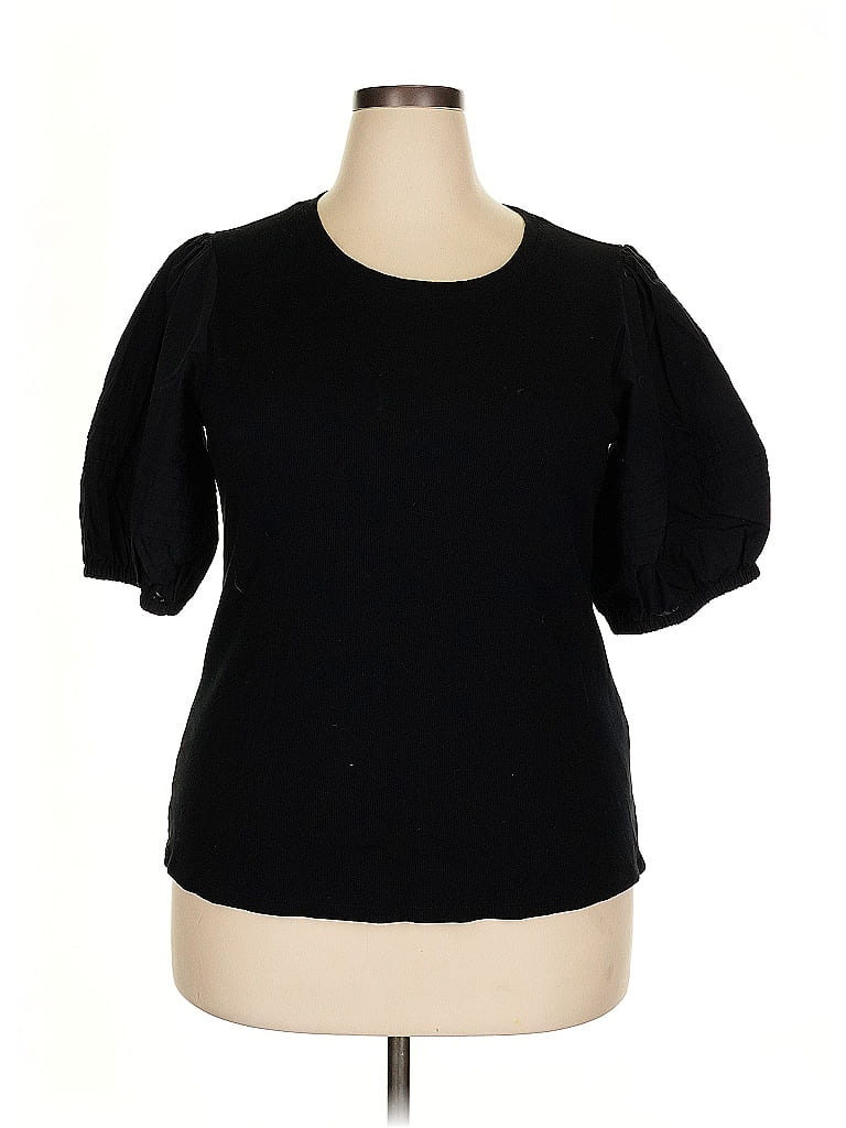 On 34th Black Short Sleeve Top Size 2X (Plus) - 55% off | ThredUp