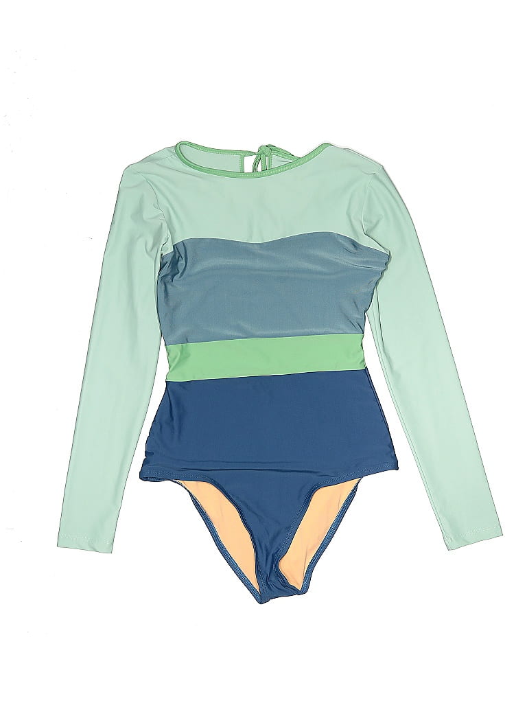 Seea Color Block Green Blue Rash Guard Size L - 57% off | ThredUp