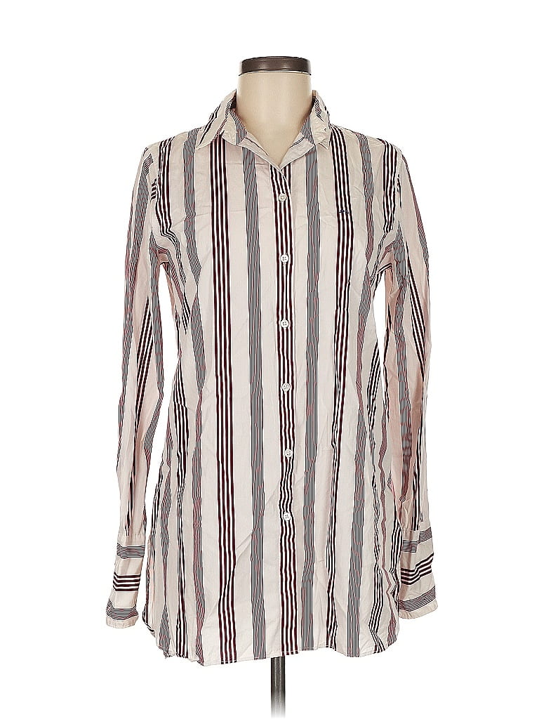 J.Crew 100% Cotton Stripes Ivory Long Sleeve Button-Down Shirt Size 6 - 75% off | ThredUp