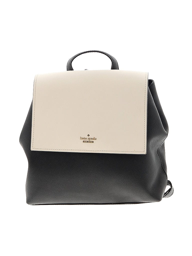 Kate Spade New York Gray Black Leather Backpack One Size - 71% off ...