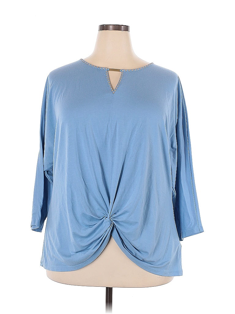 Ruby Rd. Blue 3/4 Sleeve Top Size 2X - 62% off | ThredUp