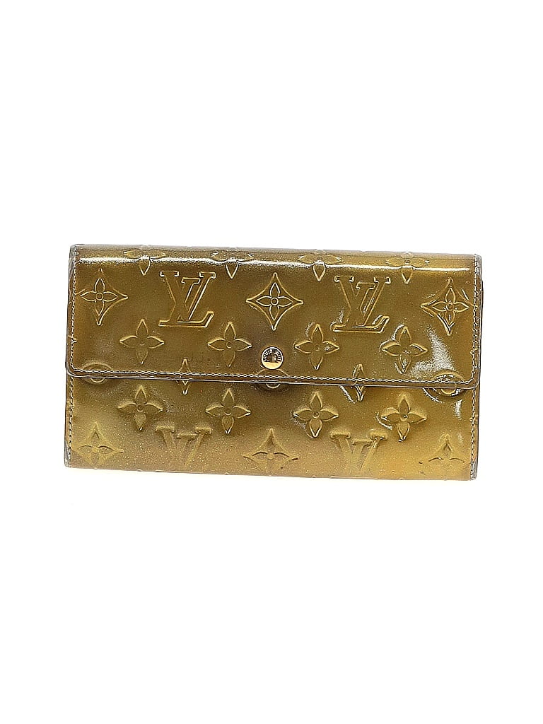 Louis Vuitton 100% Leather Gold Green Vernis Sarah Wallet One Size - 81 ...