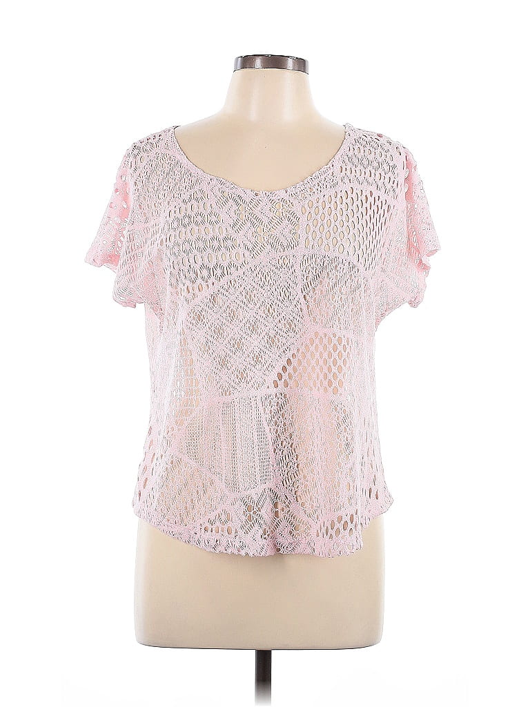 Maria Gabrielle Pink Short Sleeve Top Size L - 50% off | ThredUp
