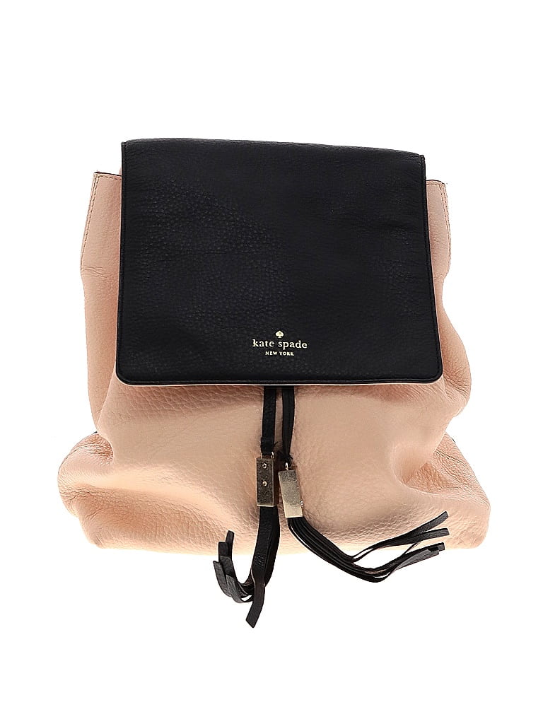 Kate Spade New York 100% Leather Black Tan Leather Backpack One Size ...
