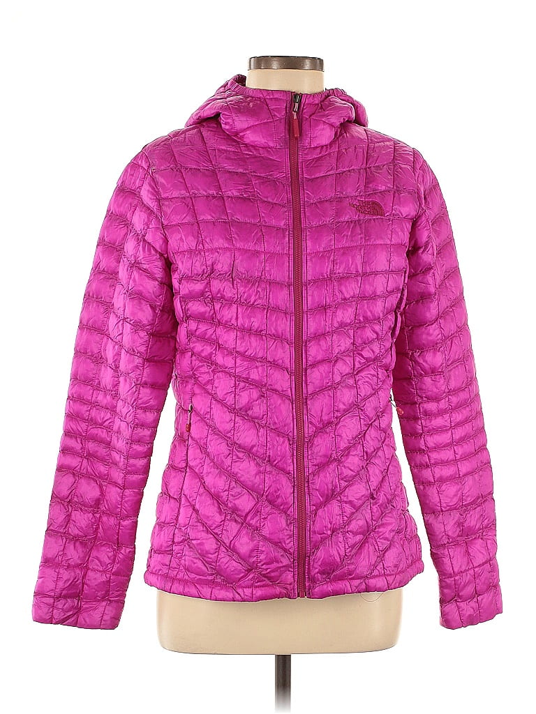 The North Face 100% Nylon Solid Pink Snow Jacket Size M - 53% off | ThredUp