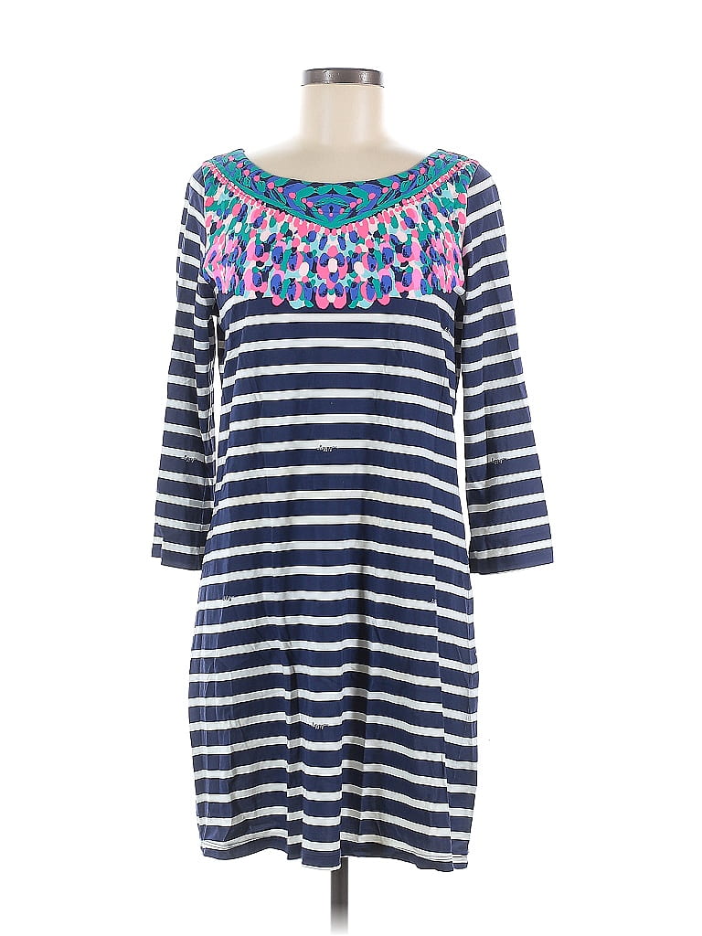 Lilly Pulitzer 100% Cotton Stripes Blue Casual Dress Size M - 69% off | ThredUp