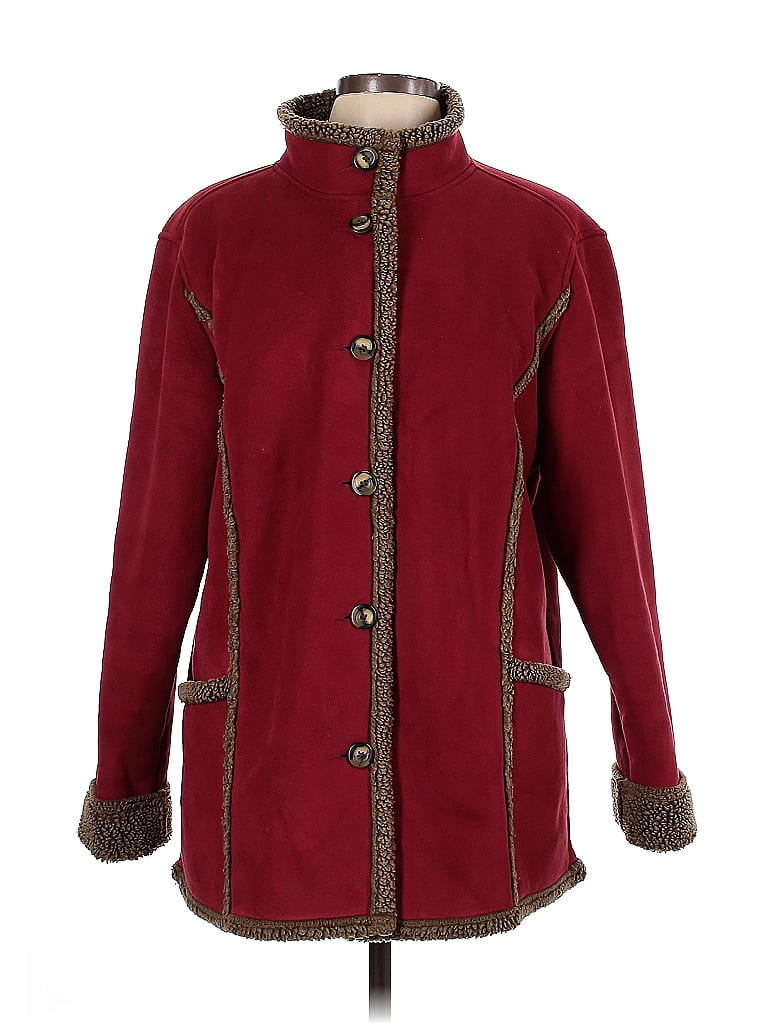 L.L.Bean 100% Polyester Burgundy Coat Size L (Petite) - 21% off | ThredUp