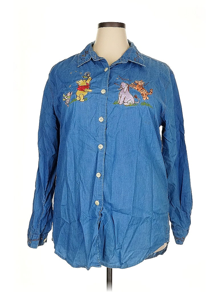 The Disney Store 100% Cotton Blue Long Sleeve Button-Down Shirt Size XXL - 34% off | ThredUp