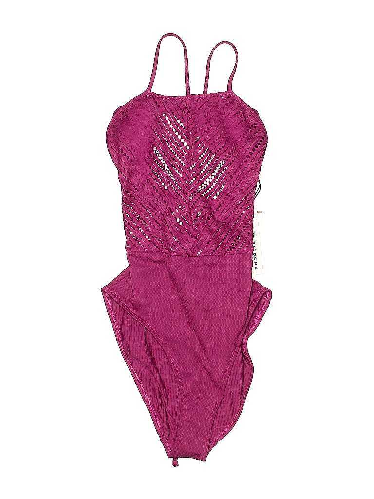 Robin Piccone Chevron-herringbone Purple One Piece Swimsuit Size 12 ...