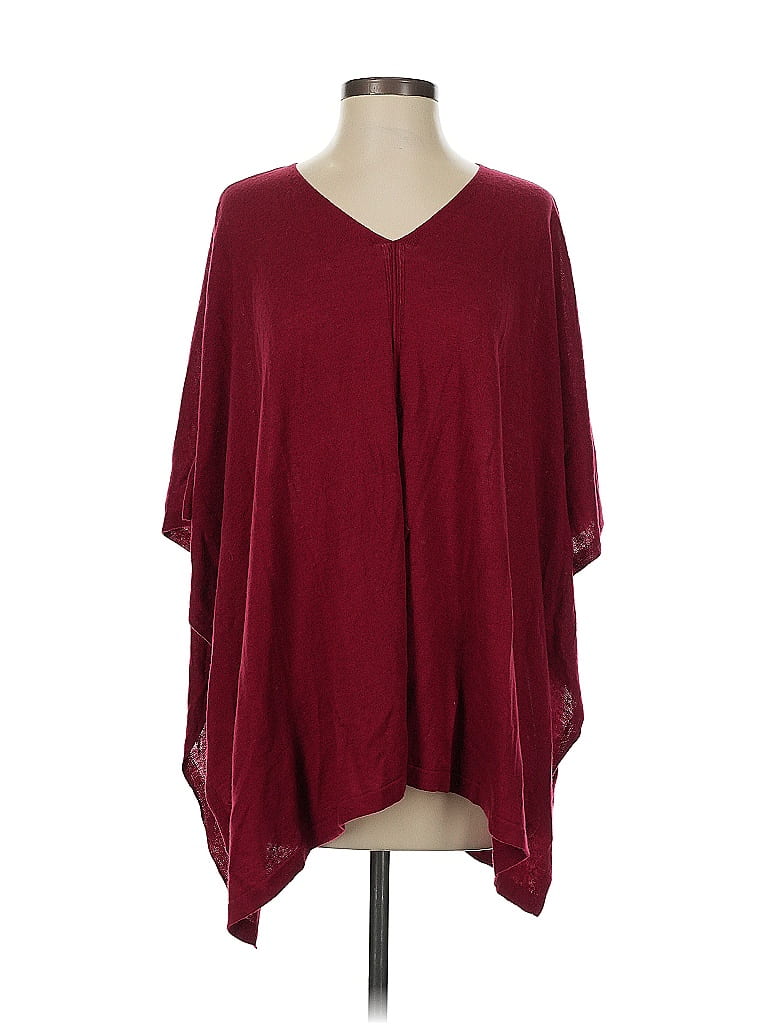 J.Jill Burgundy Poncho One Size (Petite) - 71% off | ThredUp