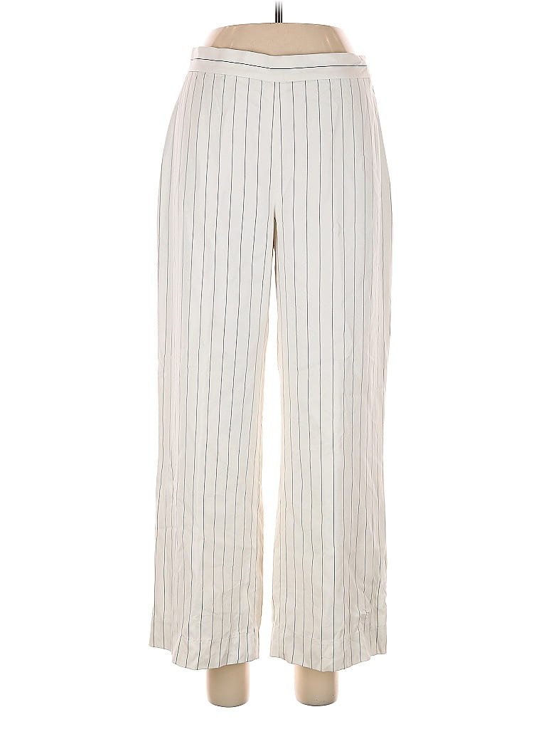 Lauren by Ralph Lauren 100% Silk Stripes Ivory Silk Pants Size 8 - 69% ...