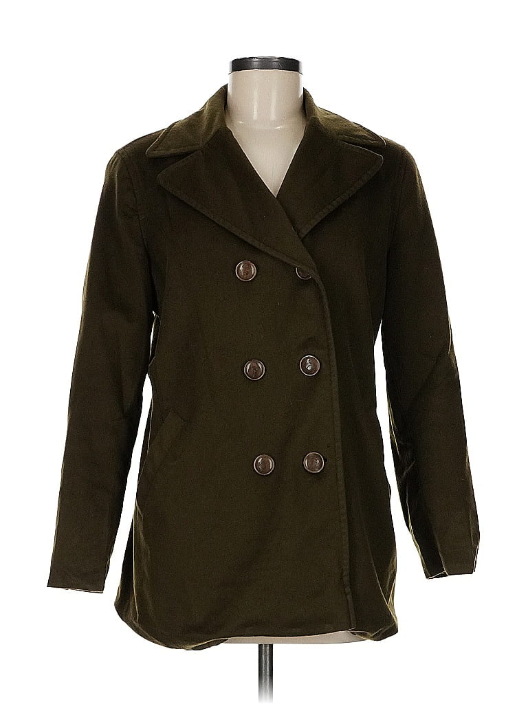 Faconnable 100% Wool Green Wool Coat Size M - 79% off | ThredUp