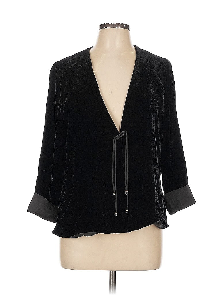 Bayberry 100% Silk Black Silk Blazer Size L - 77% off | ThredUp