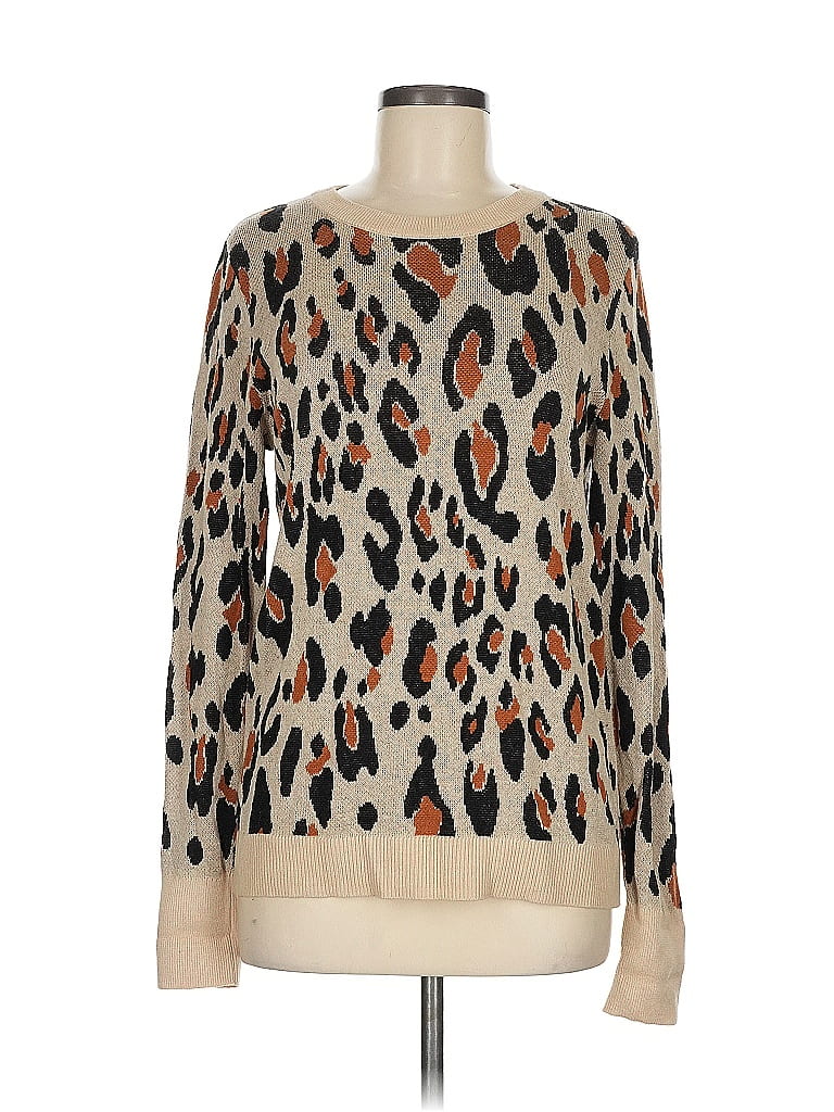 A New Day Animal Print Tan Pullover Sweater Size M - 53% off | ThredUp