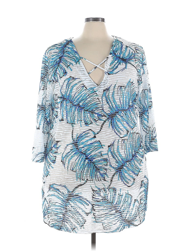 Apt. 9 Blue 3/4 Sleeve Blouse Size 3X - 55% off | ThredUp