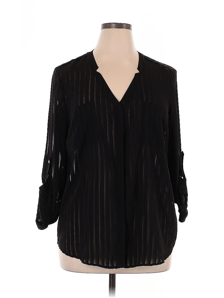 metaphor 100% Polyester Black 3/4 Sleeve Blouse Size XL - 52% off | ThredUp