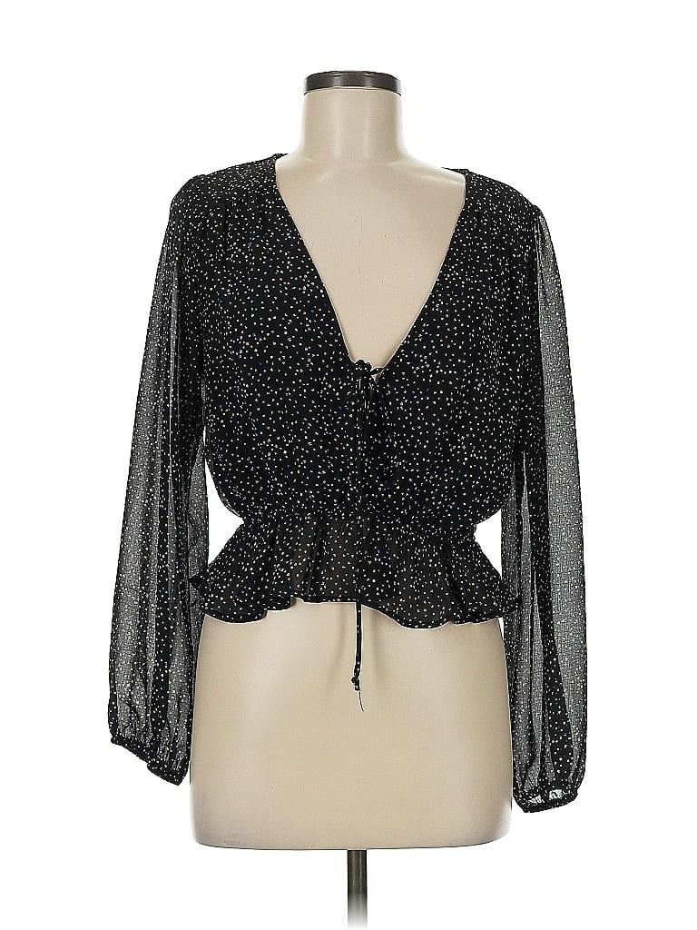 Le Lis 100% Polyester Black 3/4 Sleeve Blouse Size M - 83% off | ThredUp